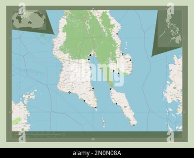 Southern Leyte, province of Philippines. Open Street Map. Locations and ...