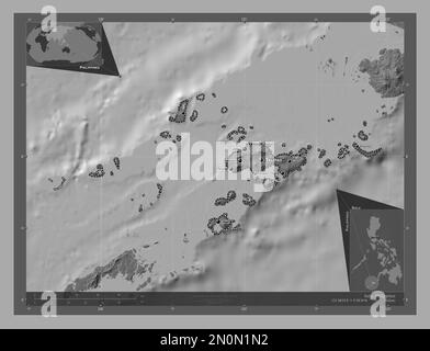 Sulu, province of Philippines. Bilevel elevation map with lakes and ...