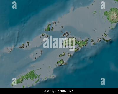 Sulu, province of Philippines. Colored elevation map with lakes and ...