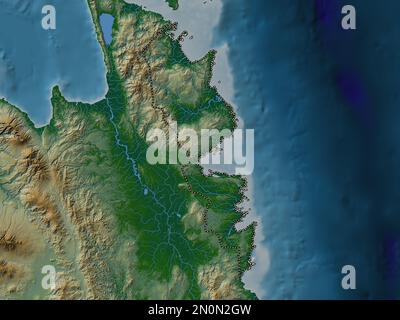 Surigao del Sur, province of Philippines. Grayscale elevation map with ...