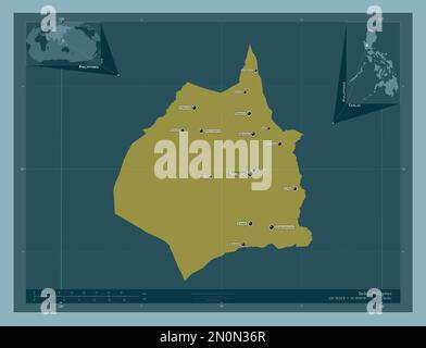Tarlac, province of Philippines. Solid color shape. Corner auxiliary ...