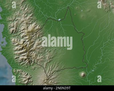 Tarlac, province of Philippines. Colored elevation map with lakes and ...