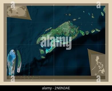 Tawi-Tawi, province of Philippines. High resolution satellite map Stock ...
