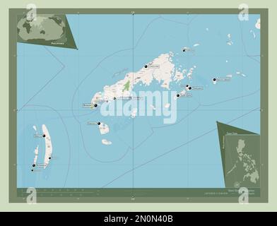 Tawi-Tawi, province of Philippines. Open Street Map. Locations of major ...