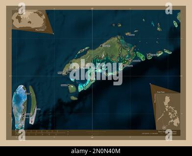 Tawi-Tawi, province of Philippines. Low resolution satellite map ...