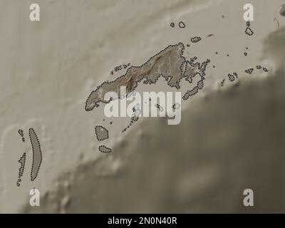 Tawi-Tawi, province of Philippines. Colored elevation map with lakes ...