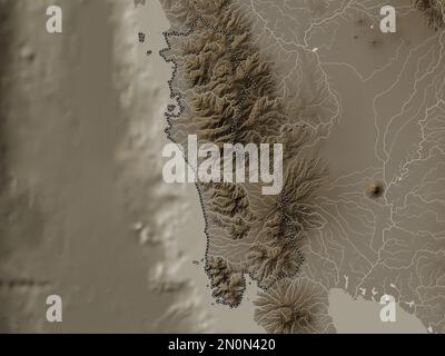 Zambales, province of Philippines. Colored elevation map with lakes and ...
