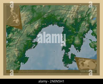 Zamboanga Sibugay, province of Philippines. Colored elevation map with ...