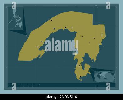 Zamboanga Sibugay, province of Philippines. Solid color shape. Corner ...