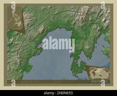 Zamboanga Sibugay, province of Philippines. Colored elevation map with ...