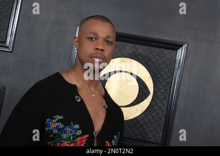 Davone Tines arrives at the 65th annual Grammy Awards on Sunday, Feb. 5 ...