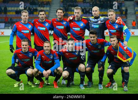 FC Viktoria Plzen team pose before the soccer Europa League, 2nd round ...