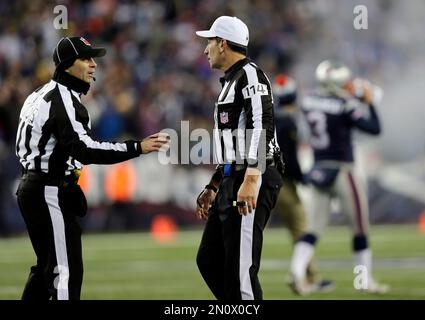 Back judge Dino Paganelli, left, side judge Bob Waggoner, center, and ...
