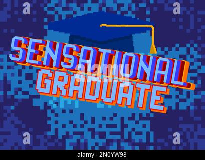 Sensational Ideas. Pixelated word with geometric graphic background ...