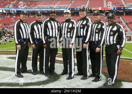 NFL officials back judge Greg Wilson (119), from left, head linesman ...