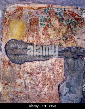 Murals in Kailasanathar Temple, Kanchipuram, Tamil Nadu, India Stock ...