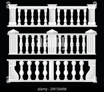 Marble banister. Fence baluster of roman palace home mansion balcony in ...