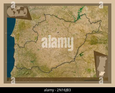Beja, district of Portugal. Low resolution satellite map. Locations and ...