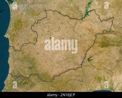 Beja, district of Portugal. Low resolution satellite map. Locations of ...