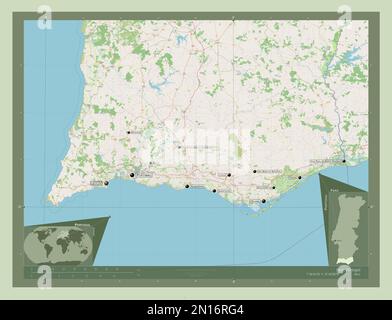 Vila Real, district of Portugal. Open Street Map. Locations and names ...