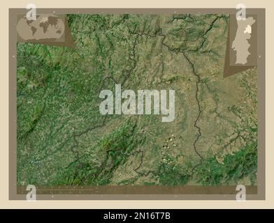 Guarda, district of Portugal. High resolution satellite map. Locations ...