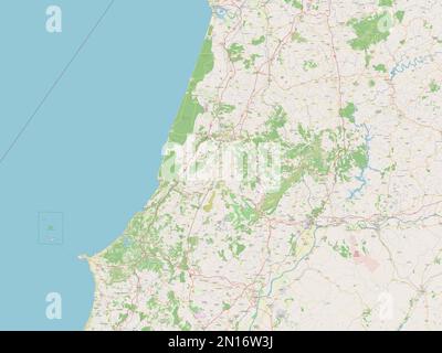 Leiria, district of Portugal. Open Street Map. Locations of major ...