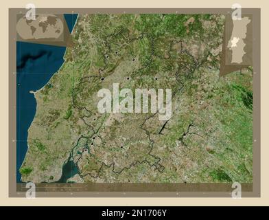 Santarem, district of Portugal. High resolution satellite map Stock ...