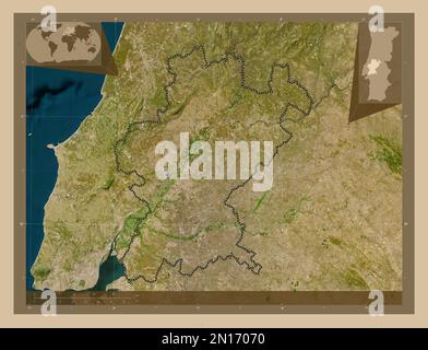 Santarem, district of Portugal. Low resolution satellite map. Locations ...