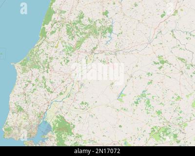 Santarem, district of Portugal. Open Street Map. Locations and names of ...