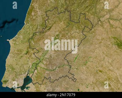 Santarem, district of Portugal. Low resolution satellite map. Locations ...