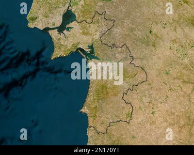 Setubal, district of Portugal. Low resolution satellite map. Corner ...