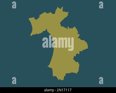 Setubal, district of Portugal. Solid color shape. Locations and names ...