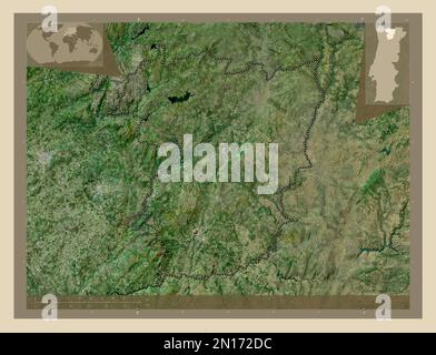 Vila Real, district of Portugal. High resolution satellite map ...