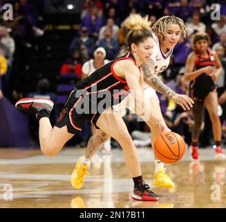 Georgia Lady Bulldogs guard Alisha Lewis (23) fouls LSU Lady Tigers ...