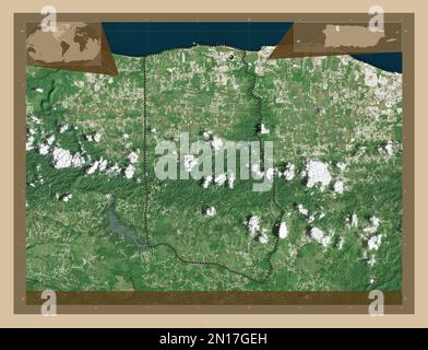 Camuy, municipality of Puerto Rico. Low resolution satellite map ...
