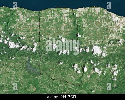 Camuy, municipality of Puerto Rico. Low resolution satellite map ...