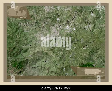 Cayey, municipality of Puerto Rico. High resolution satellite map Stock ...