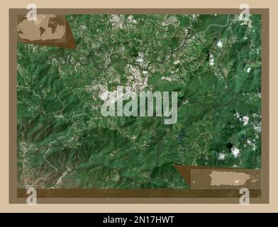 Cayey, municipality of Puerto Rico. Low resolution satellite map ...