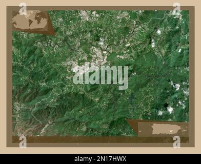Cayey, municipality of Puerto Rico. Low resolution satellite map ...