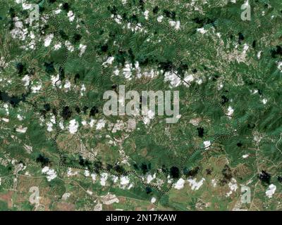 Coamo, municipality of Puerto Rico. Low resolution satellite map ...