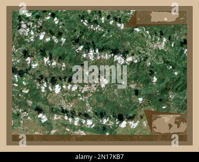 Coamo, municipality of Puerto Rico. Low resolution satellite map Stock ...