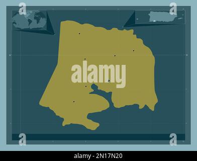 Guanica, municipality of Puerto Rico. Solid color shape. Corner ...