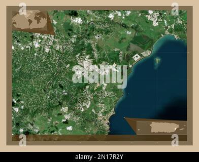 Humacao, municipality of Puerto Rico. Low resolution satellite map ...