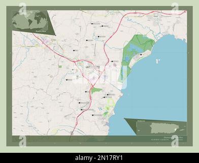 Humacao, municipality of Puerto Rico. Open Street Map. Locations of ...