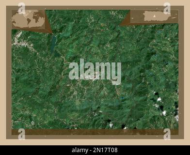 Jayuya, municipality of Puerto Rico. Low resolution satellite map Stock ...