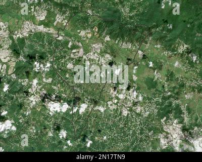 Juncos, municipality of Puerto Rico. Low resolution satellite map ...