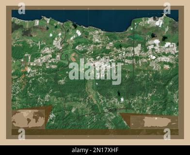 Manati, municipality of Puerto Rico. Low resolution satellite map Stock ...