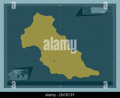 Patillas, municipality of Puerto Rico. Solid color shape. Locations of ...