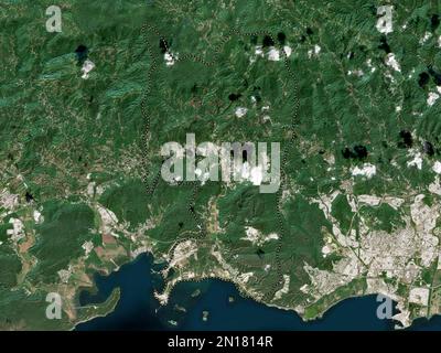 Penuelas, municipality of Puerto Rico. Low resolution satellite map ...