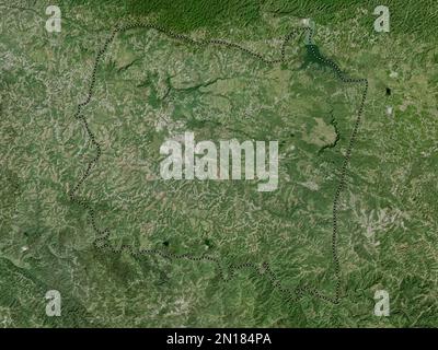 San Sebastian, municipality of Puerto Rico. Low resolution satellite ...